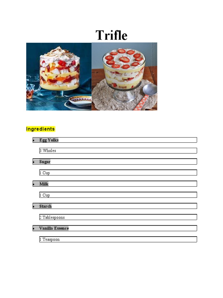 Trifle Cake | PDF | Cakes | Foods