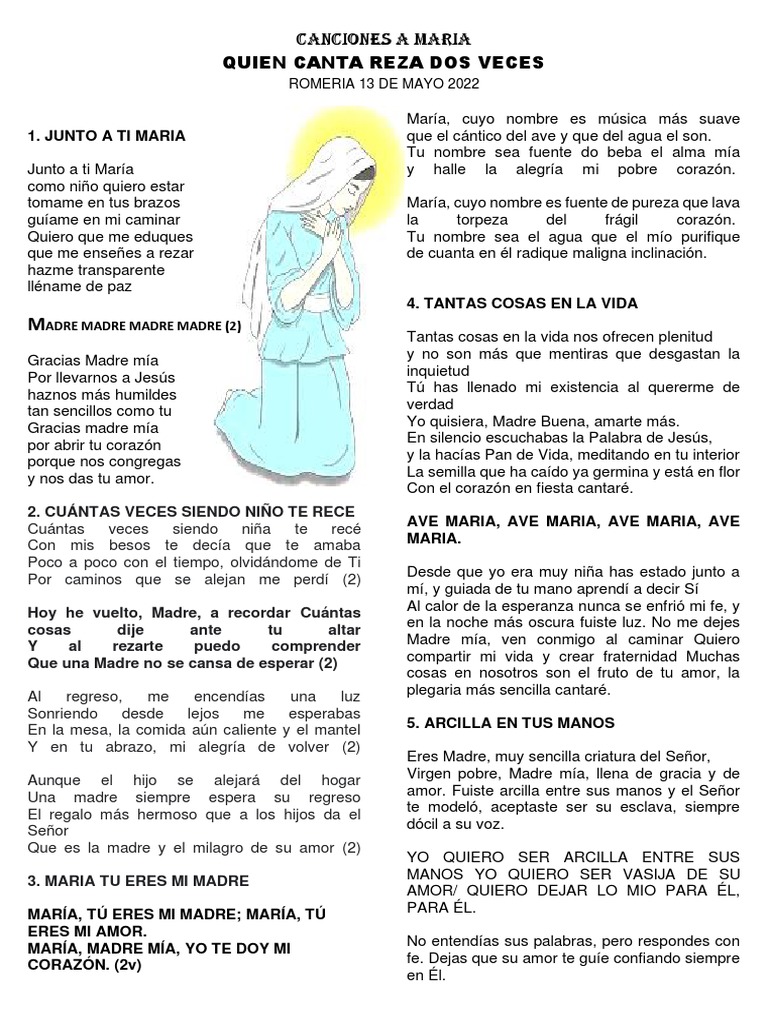 Cantos A Maria | PDF | María, madre de Jesús | Oración