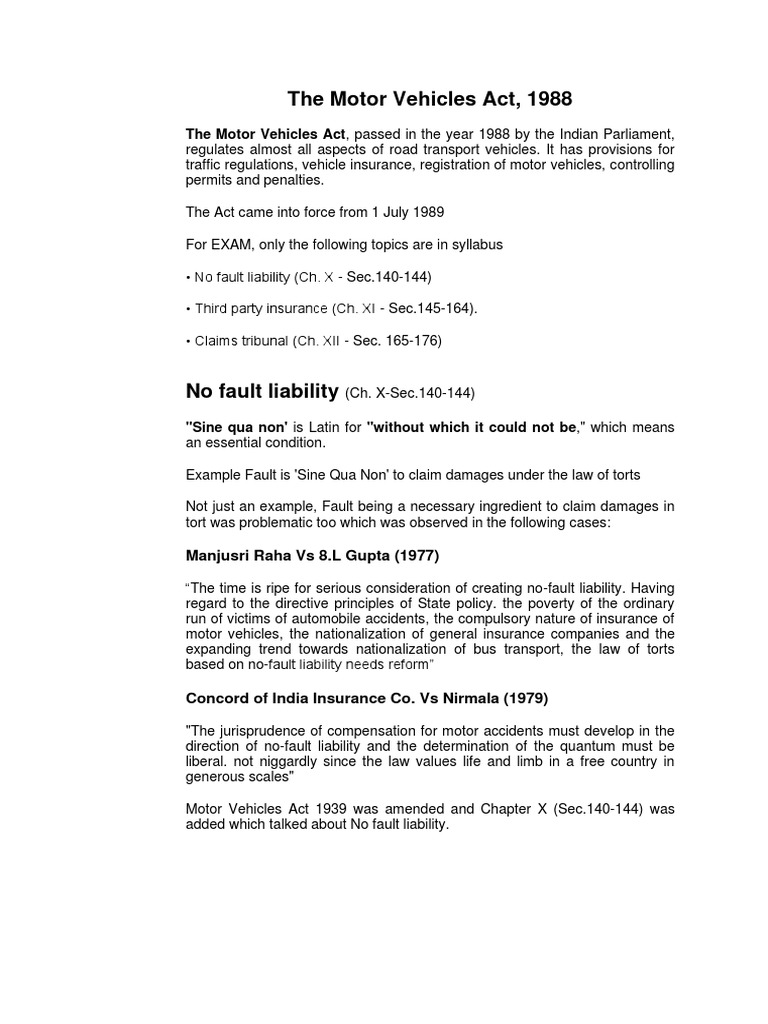 The Motor Vehicles Act PDF | PDF | Liability Insurance | Vehicle Insurance