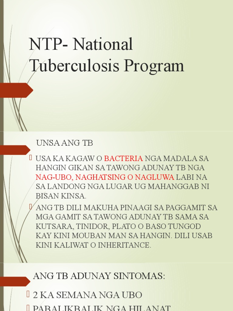 NTP- National Tuberculosis Program | PDF