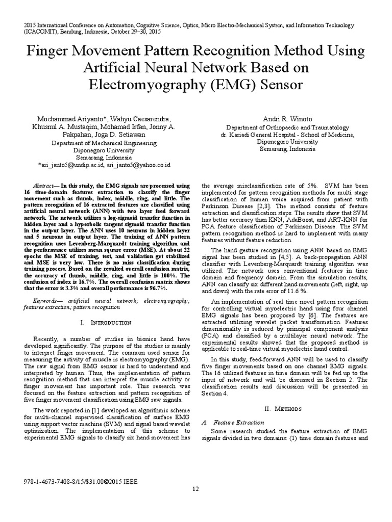 Finger Movement Pattern Recognition Method Using Artificial Neural Network Based On ...