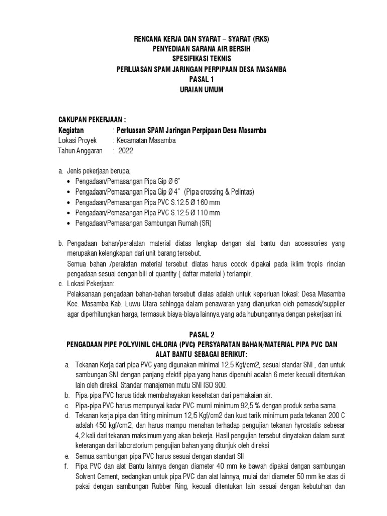 3.1. RKS Spam Desa Masamba | PDF