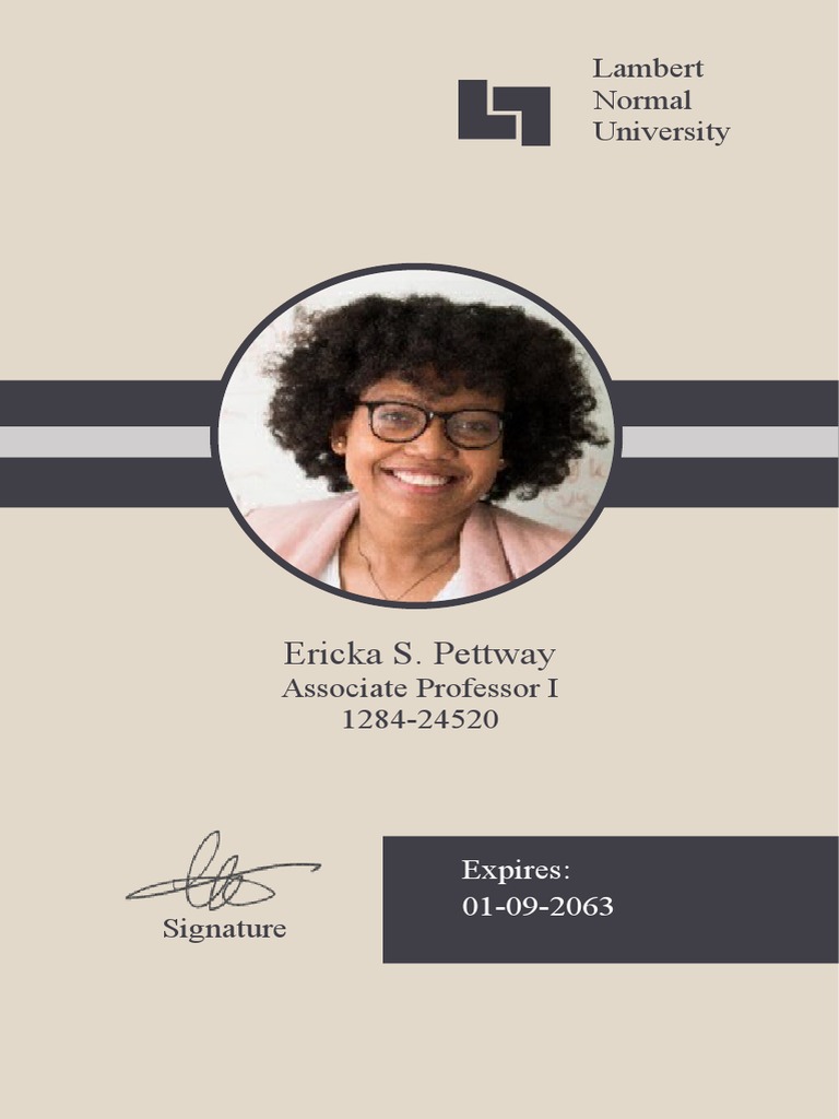 University Faculty ID Card Template | PDF