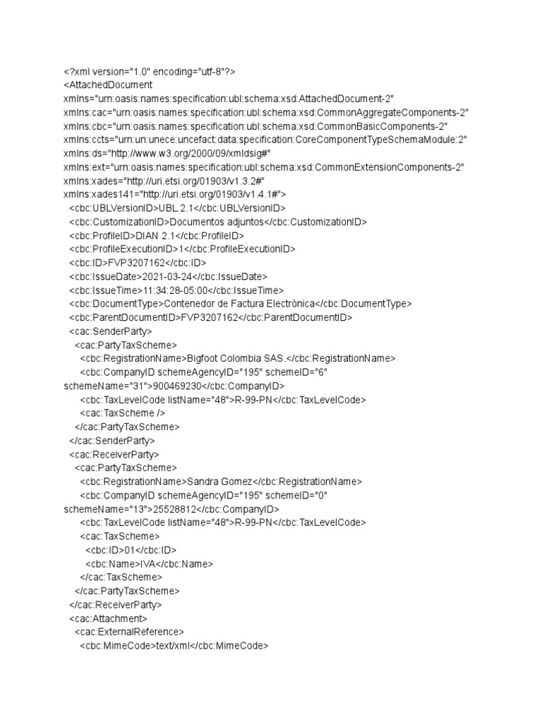 Electronic Invoice Document UBL 2.1 | PDF | Written Communication ...