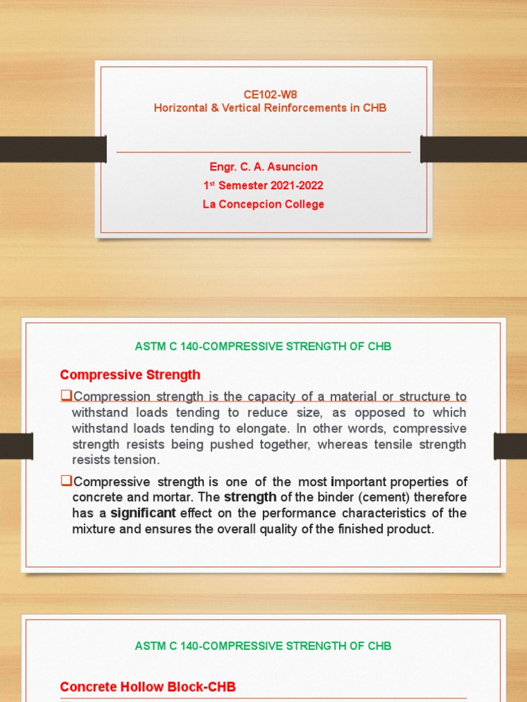 CHB Reinforcement and Strength Analysis | PDF | Concrete | Strength Of ...