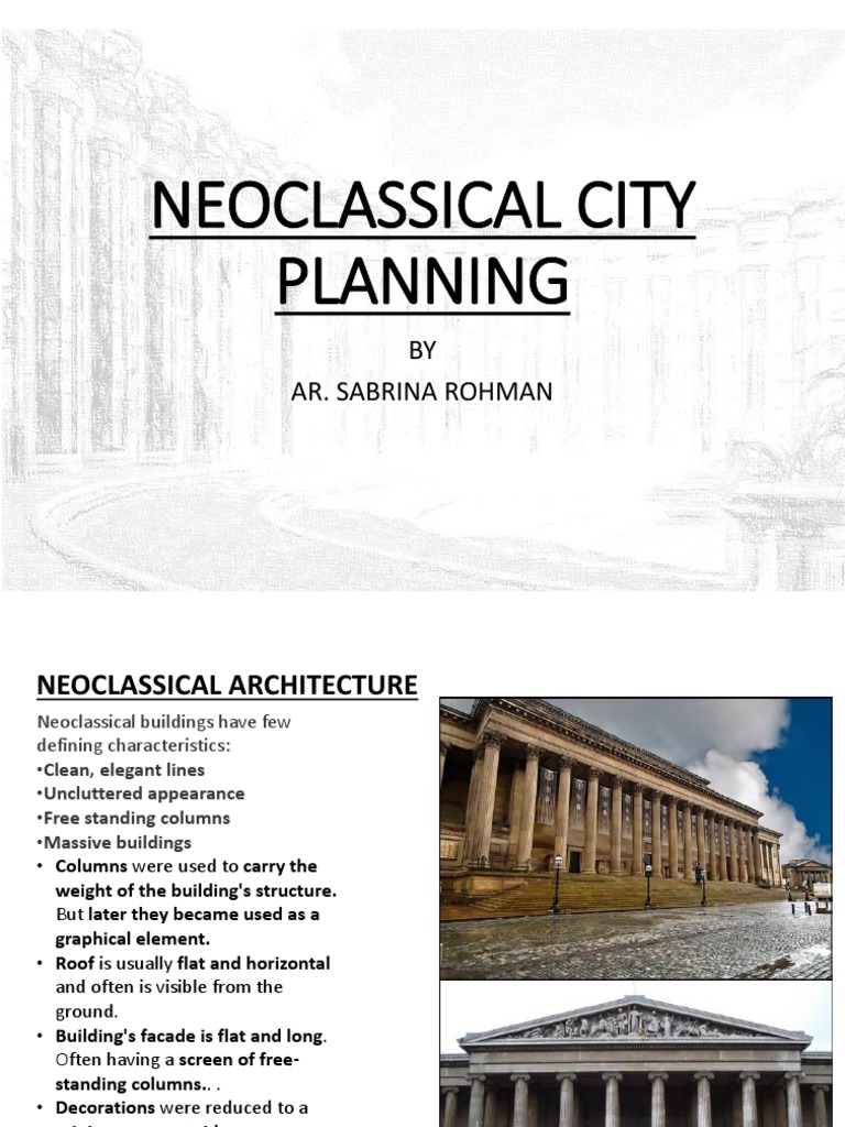 Neoclassical City Planning Overview | PDF | Athens | Column