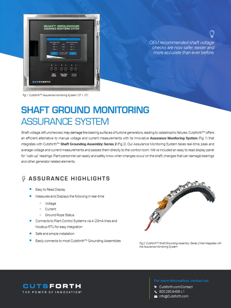 Cutsforth™ Shaft Grounding Assurance Monitoring System Flyer | PDF | Electrical Engineering ...