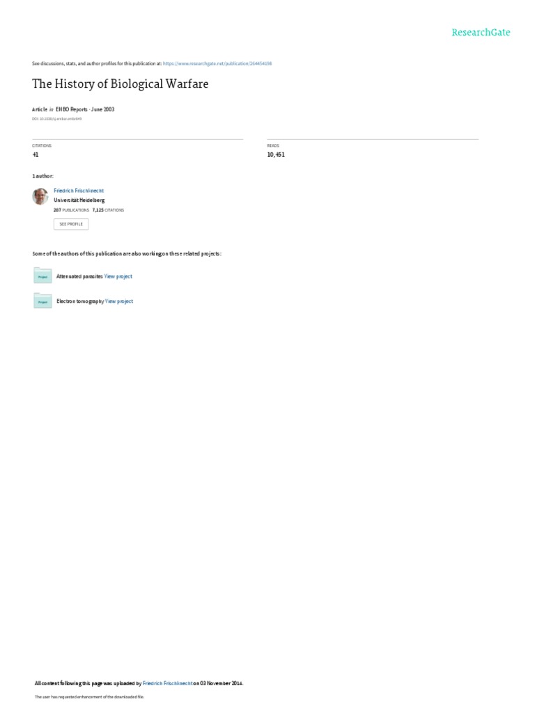 The History of Biological Warfare | PDF | Biological Warfare | Clinical ...