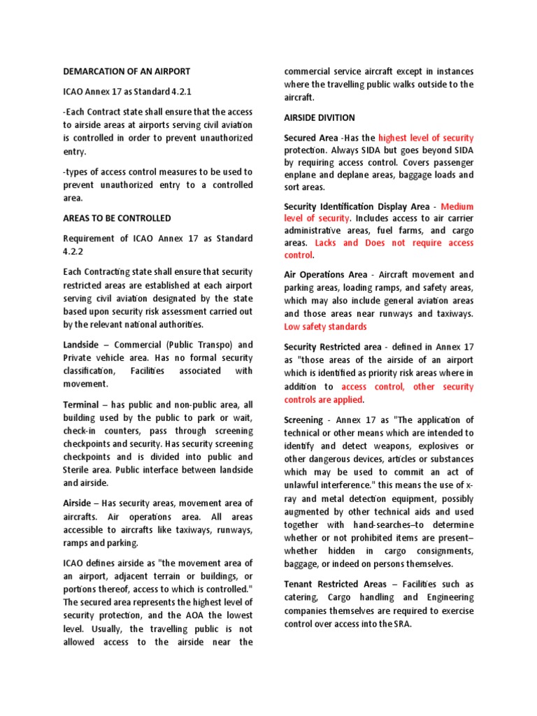 Demarcation of An Airport | PDF | Airport | Airport Security