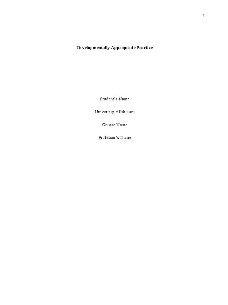 Developmentally Appropriate Practice | PDF | Child Development | Teachers