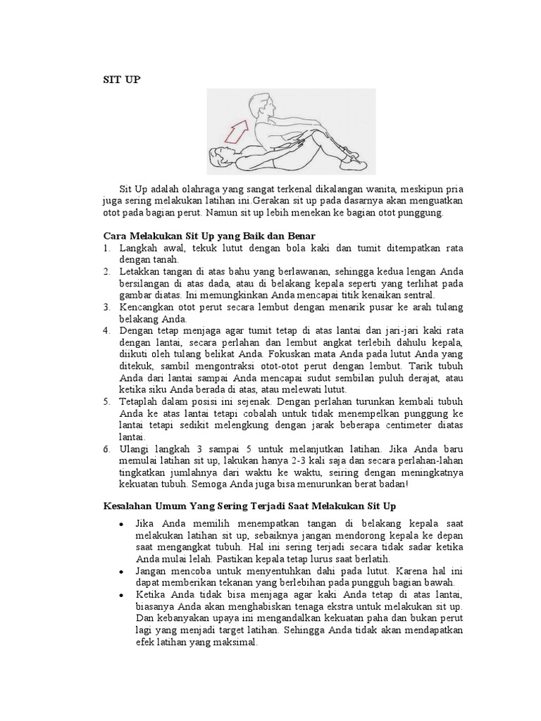 Panduan Lengkap Latihan Sit Up, Skot Jump, dan Push Up | PDF ...