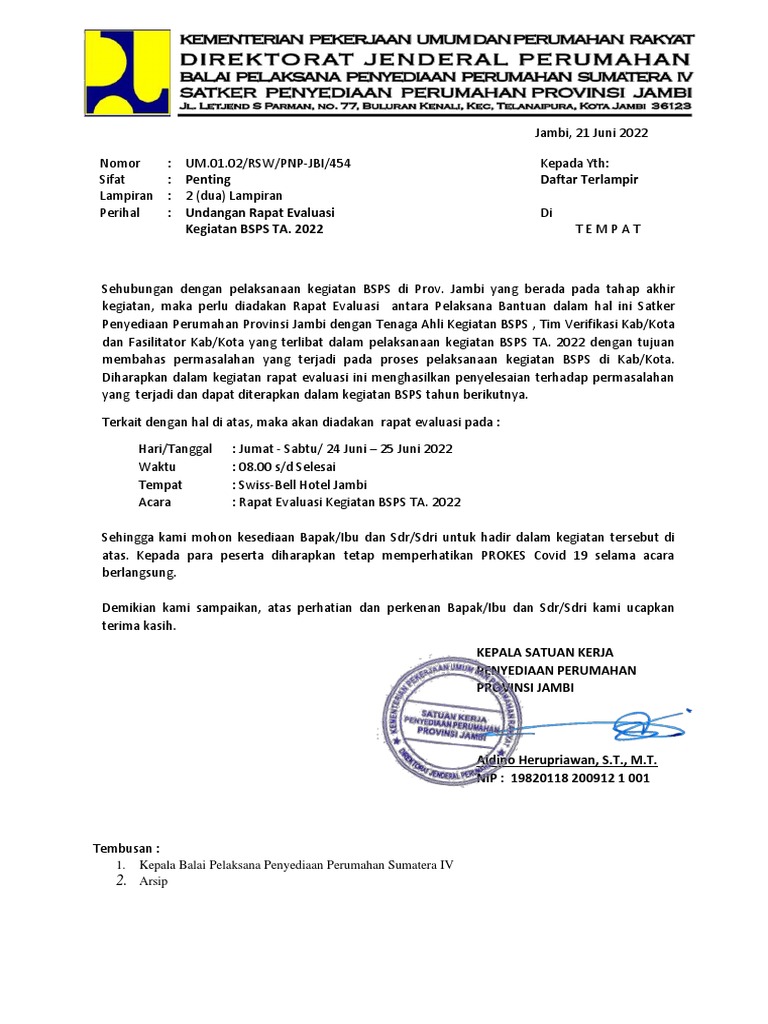 Undangan Rapat Evaluasi Pdf