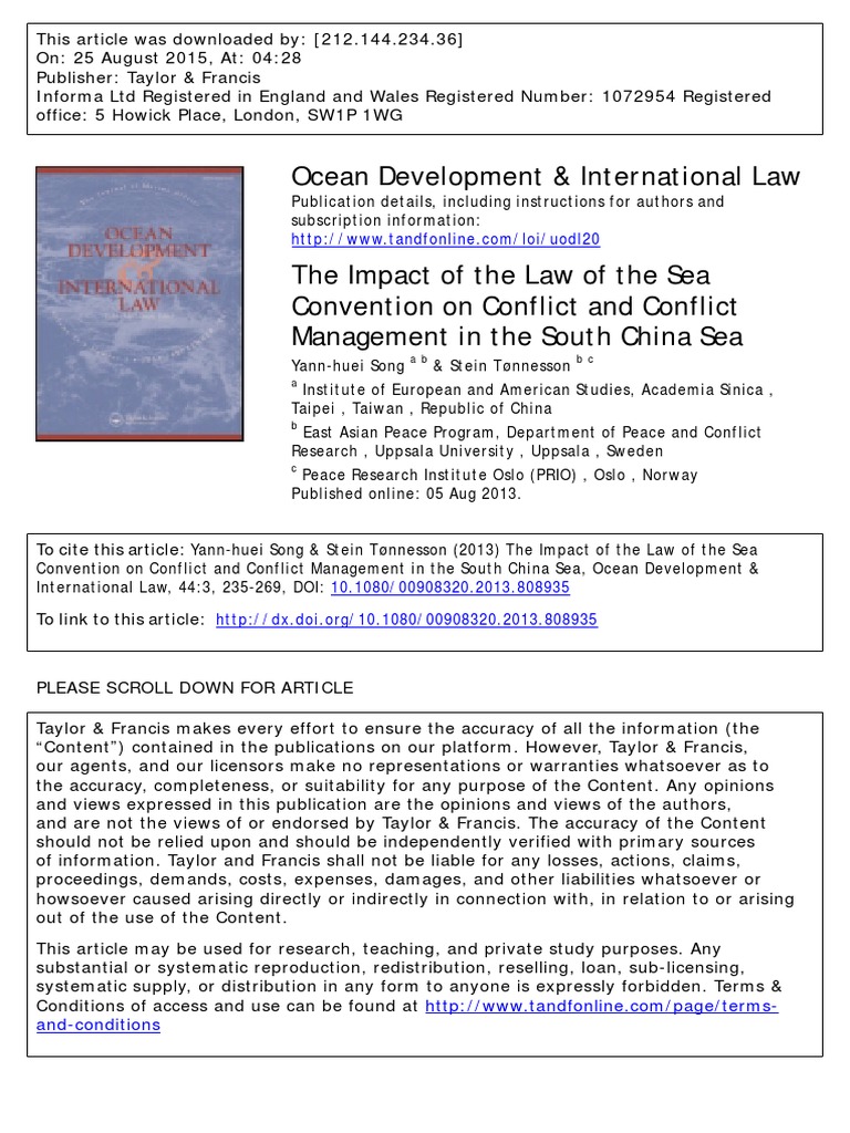Ocean Development & International Law | PDF | Exclusive Economic Zone ...