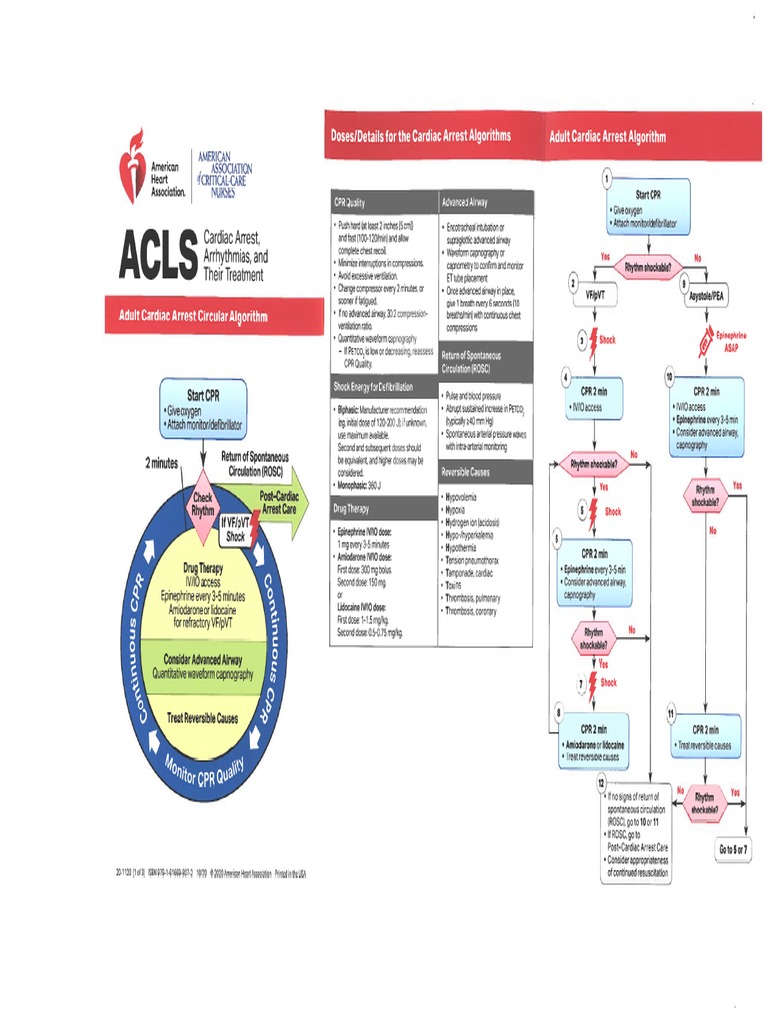 ACLS Cardiac Arrest Circular and Flowchart | PDF