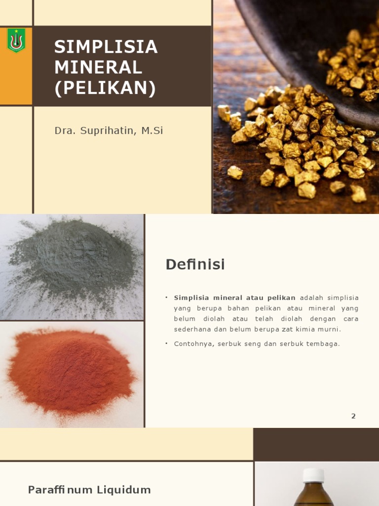 Materi Minggu Ke 15 - Simplisia Mineral (Pelikan) | PDF | Pengembangan ...