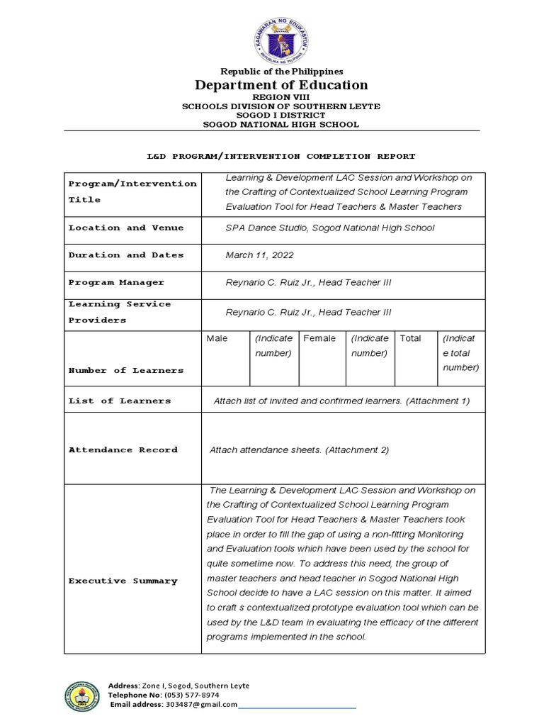 Department of Education: Republic of The Philippines | PDF | Evaluation ...