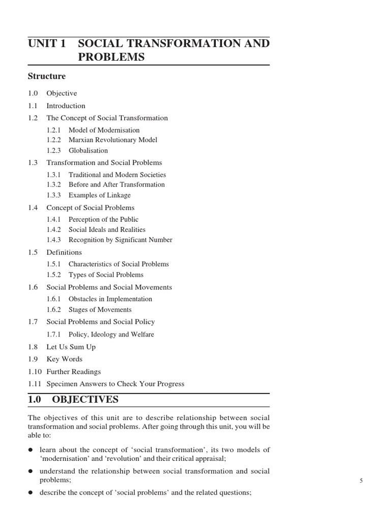Social Transformation and Its Problems | PDF | Modernization Theory ...