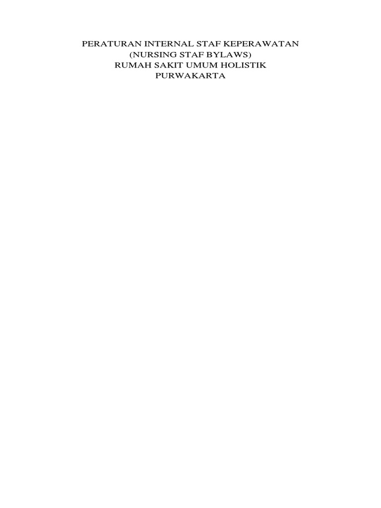 Peraturan Internal Staf Keperawatan (NSBL) | PDF