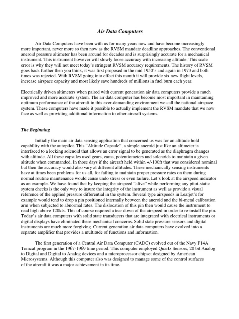 Air Data Computers | PDF