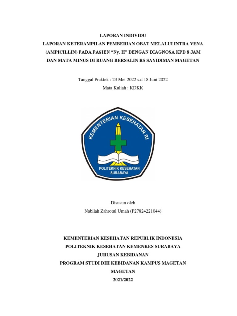 Laporan Individu KDKK Presentasi Kasus Ny. H | PDF