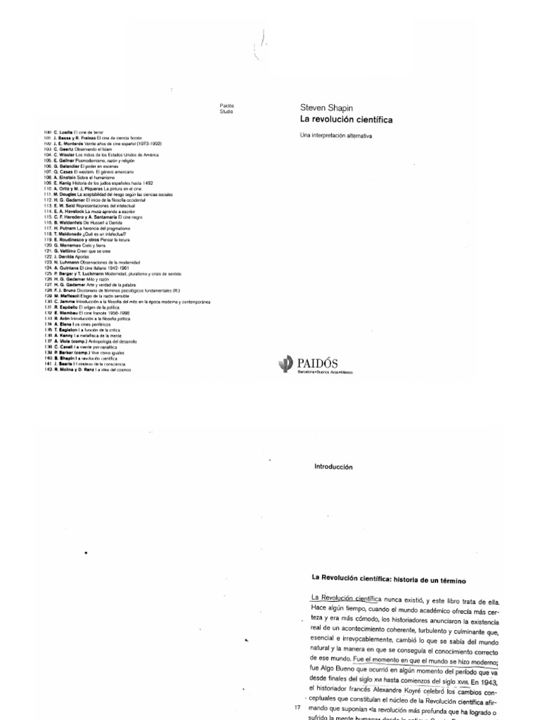 Shapin Steven - La Revolución Científica | PDF