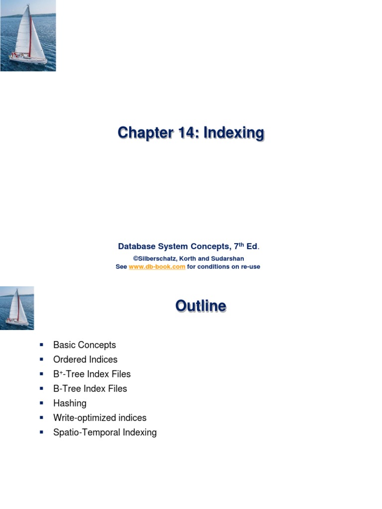 Chapter 14: Indexing: Database System Concepts, 7 Ed | PDF | Database Index | Databases