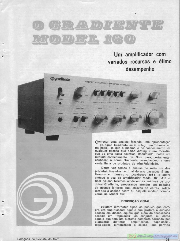 Manual Gradiente M-160 | PDF