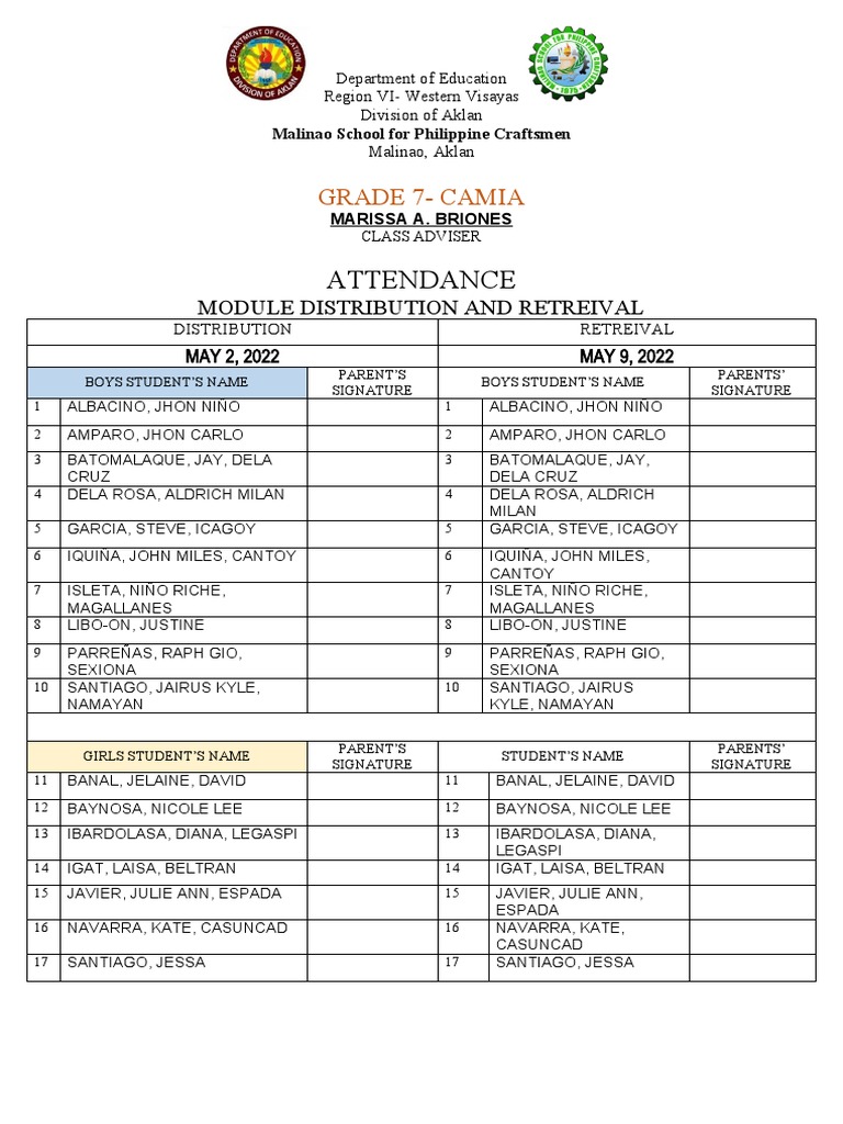 Distribution Retrieval Attendance | PDF