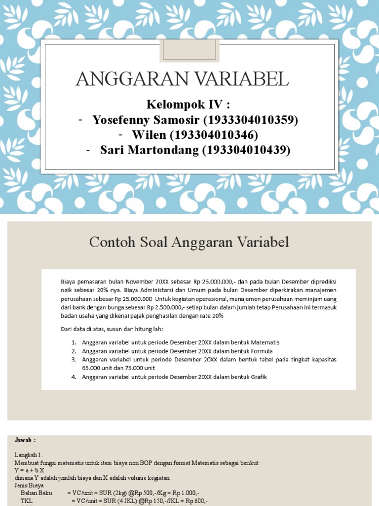 Kelompok Iv - Anggaran Variabel | PDF