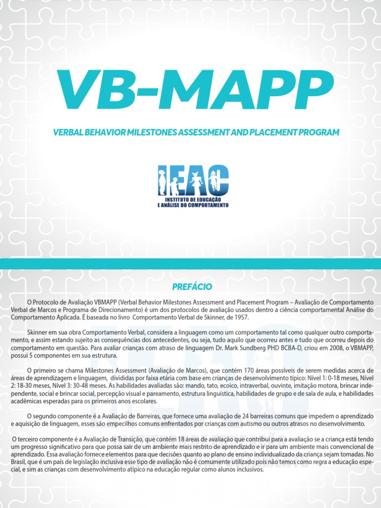 VB Mapp Completo | PDF | Behaviorismo | Aprendizado