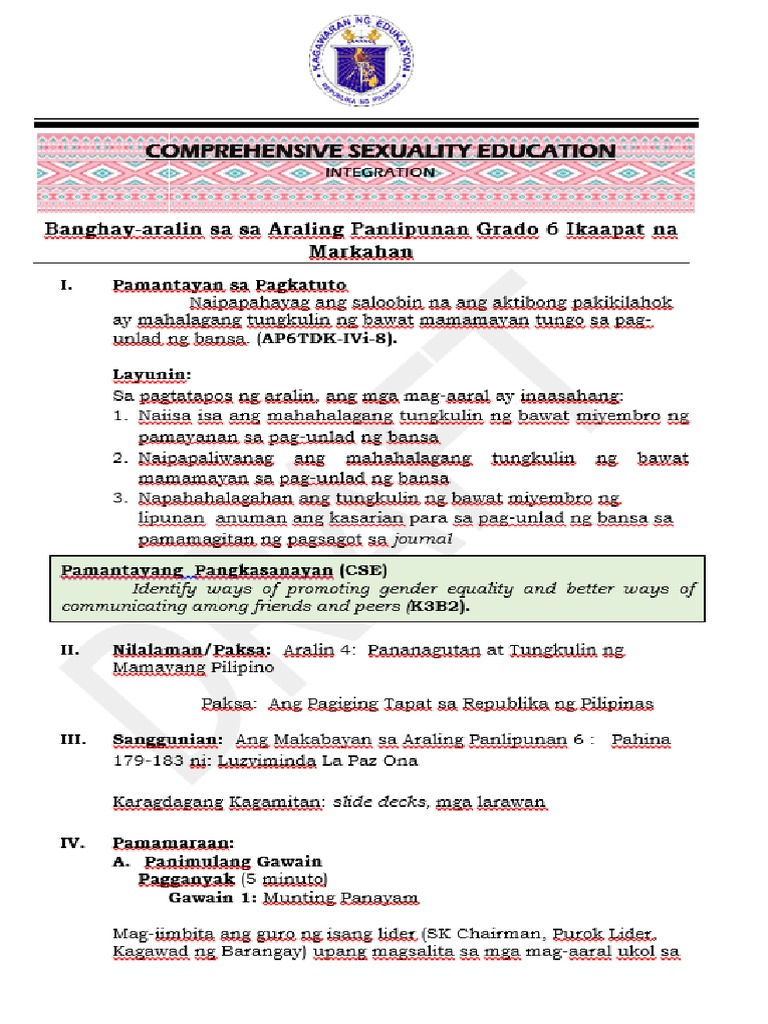 Lesson Plan With Cse Integration | PDF