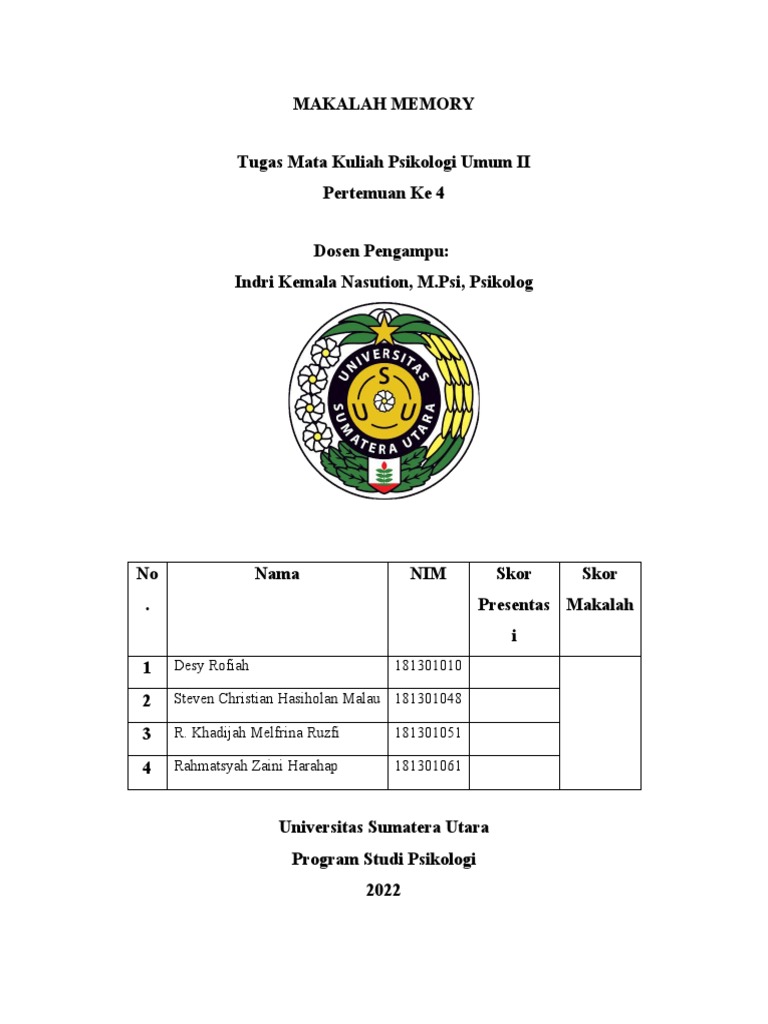 PUM 2 - Kel.3 - Memory | PDF | Pengembangan Diri | Komputer