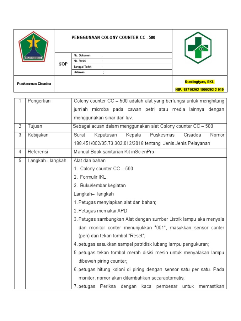 Sop Colony Counter CC | PDF