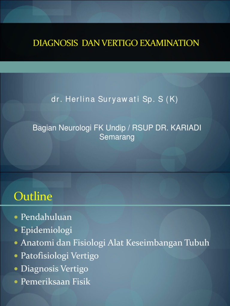Diagnosis Dan Exam Vertigo | PDF | Sains & Matematika