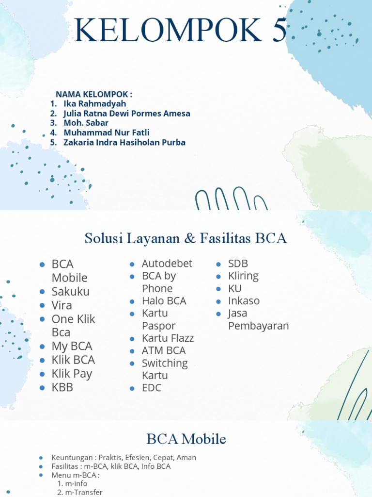 KELOMPOK 5 - SOLUSI LAYANAN & FASILITAS BCA | PDF