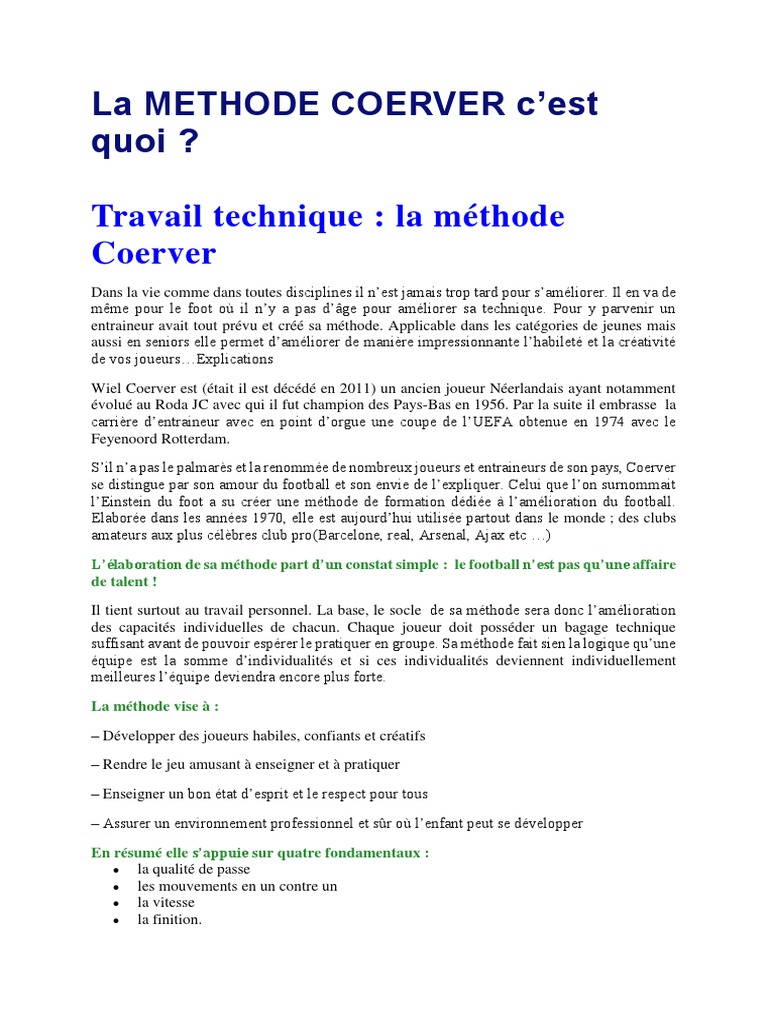 La METHODE COERVER C | PDF | Football
