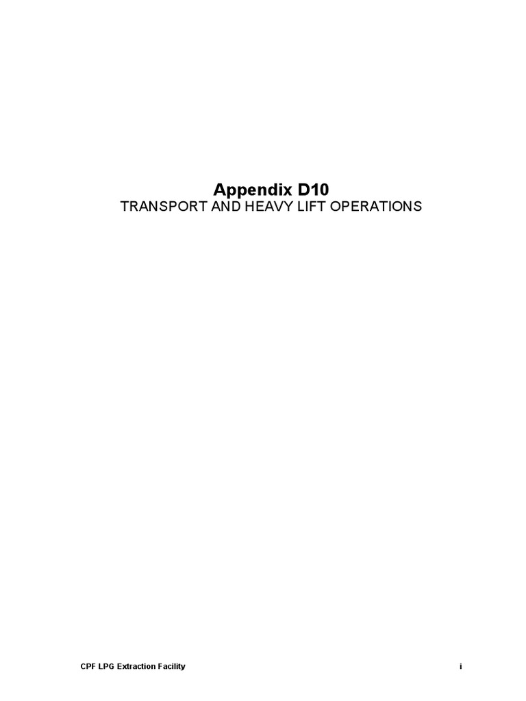 Appendix d10 Transport and Heavy Lift Operations | PDF | General ...