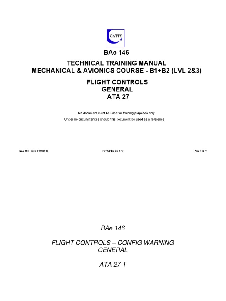 BAe 146 Flight Controls Manual | PDF | Aircraft Flight Control System ...