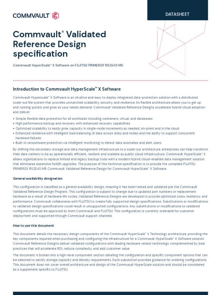Commvault Hyperscale X Validated Reference Design For Fujitsu Primergy ...