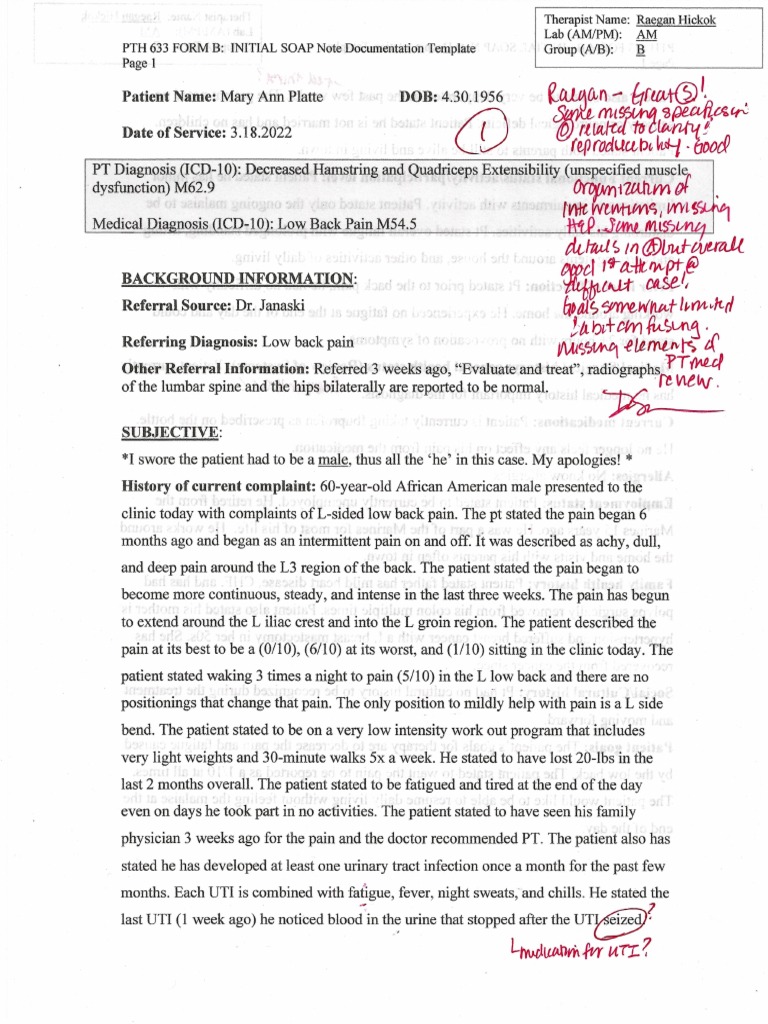 Soap Note Mock | PDF