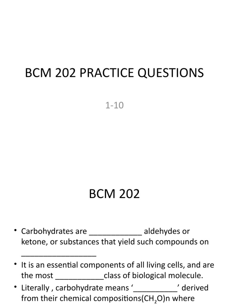 BCM 202 PRACTICE QUESTIONS | PDF