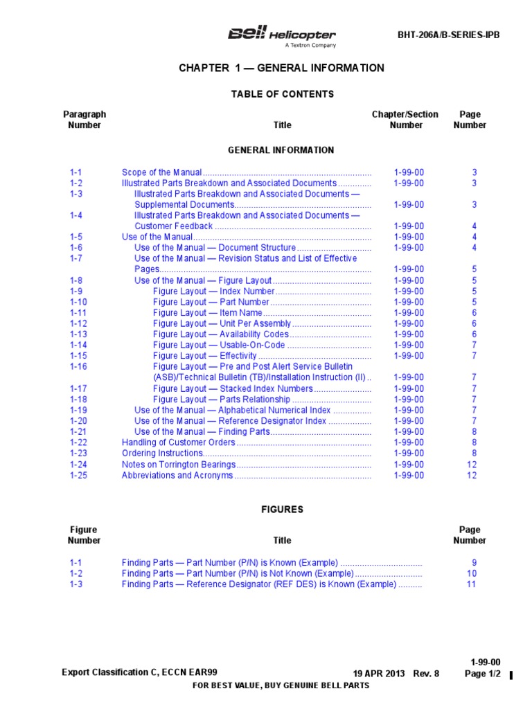 Chapter 1 - General Information: BHT-206A/B-SERIES-IPB | PDF | Page ...