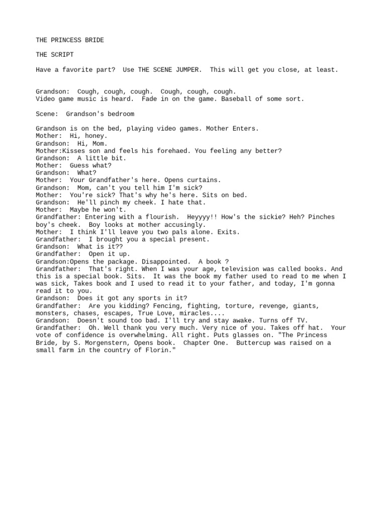 The Princess Bride - Script | PDF