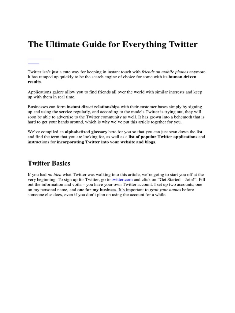 Ultimate Twitter Guide | PDF | Word Press | Hashtag