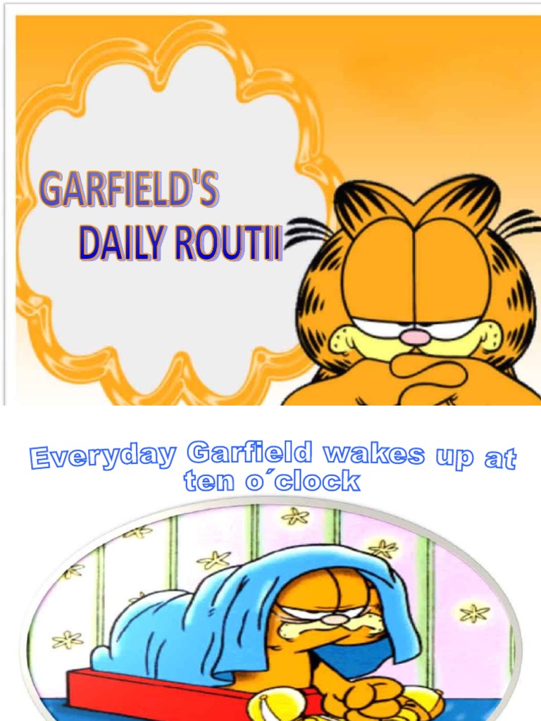 Garfield's Daily Routine (Present Simple) | PDF