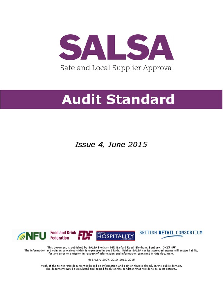 Salsa Audit Standard Issue 4 Final | PDF | Hazard Analysis And Critical ...