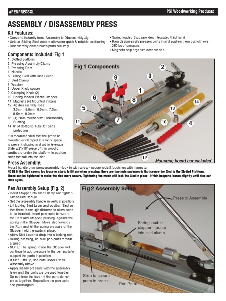 Assembly / Disassembly Press: Kit Features | PDF | Screw | Equipment