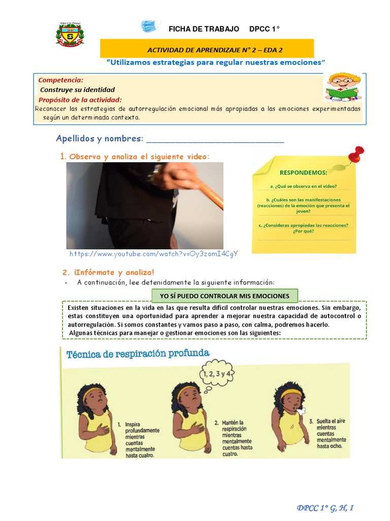 EDA2 - ADA 2 Ficha | PDF | Las emociones | Aprendizaje