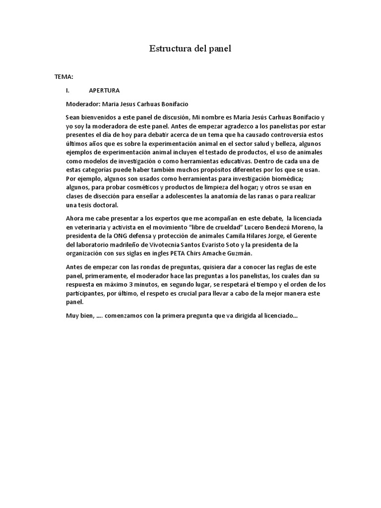 Estructura Del Panel | PDF | Salud y bienestar