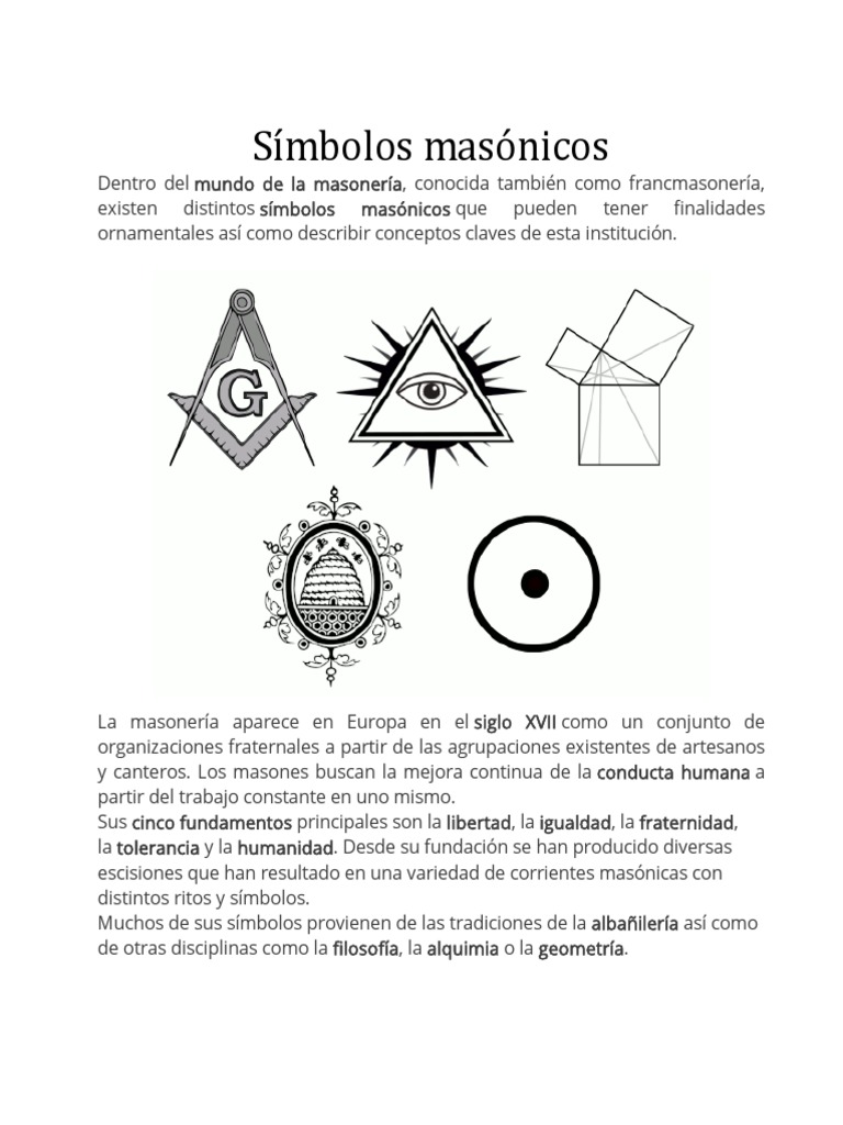 Símbolos y su significado en masonería | PDF | Masonería | Geometría
